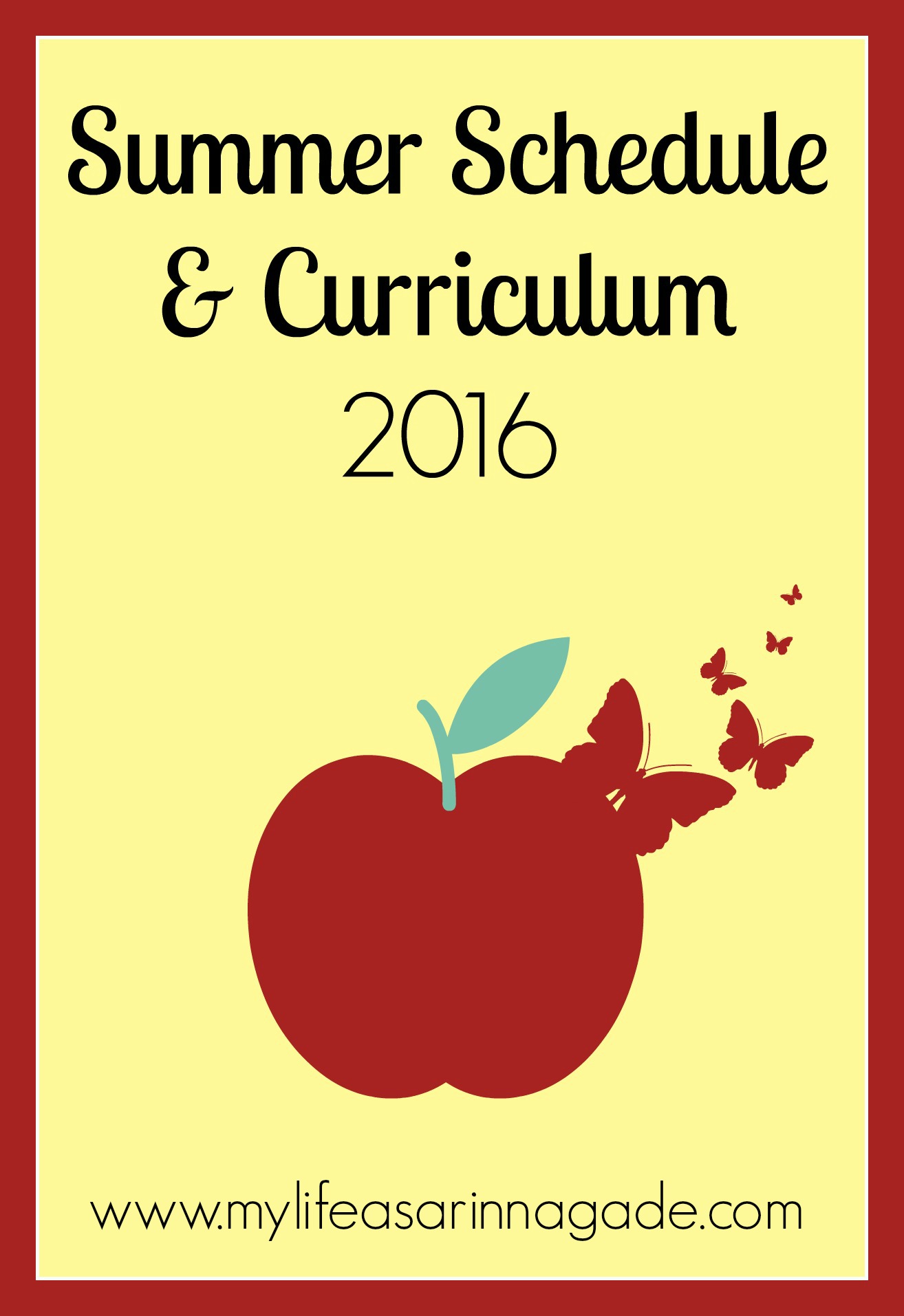 Summer Schedule Curriculum 2016 Cindy Rinna